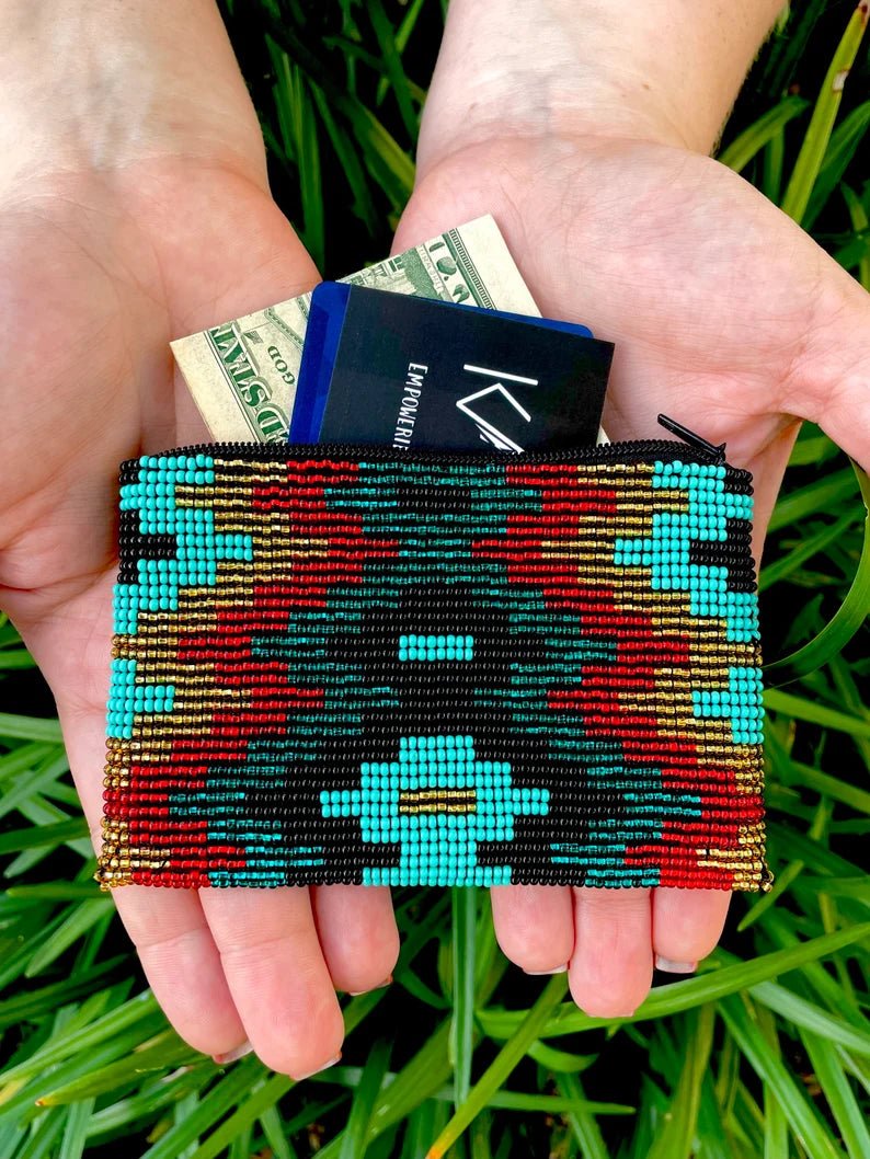 Turquoise Matrix Zipper Pouch – KAQCHI